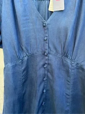 Levi's | Dresses | Levis Navy Vneck Button Midi Dress | Poshmark